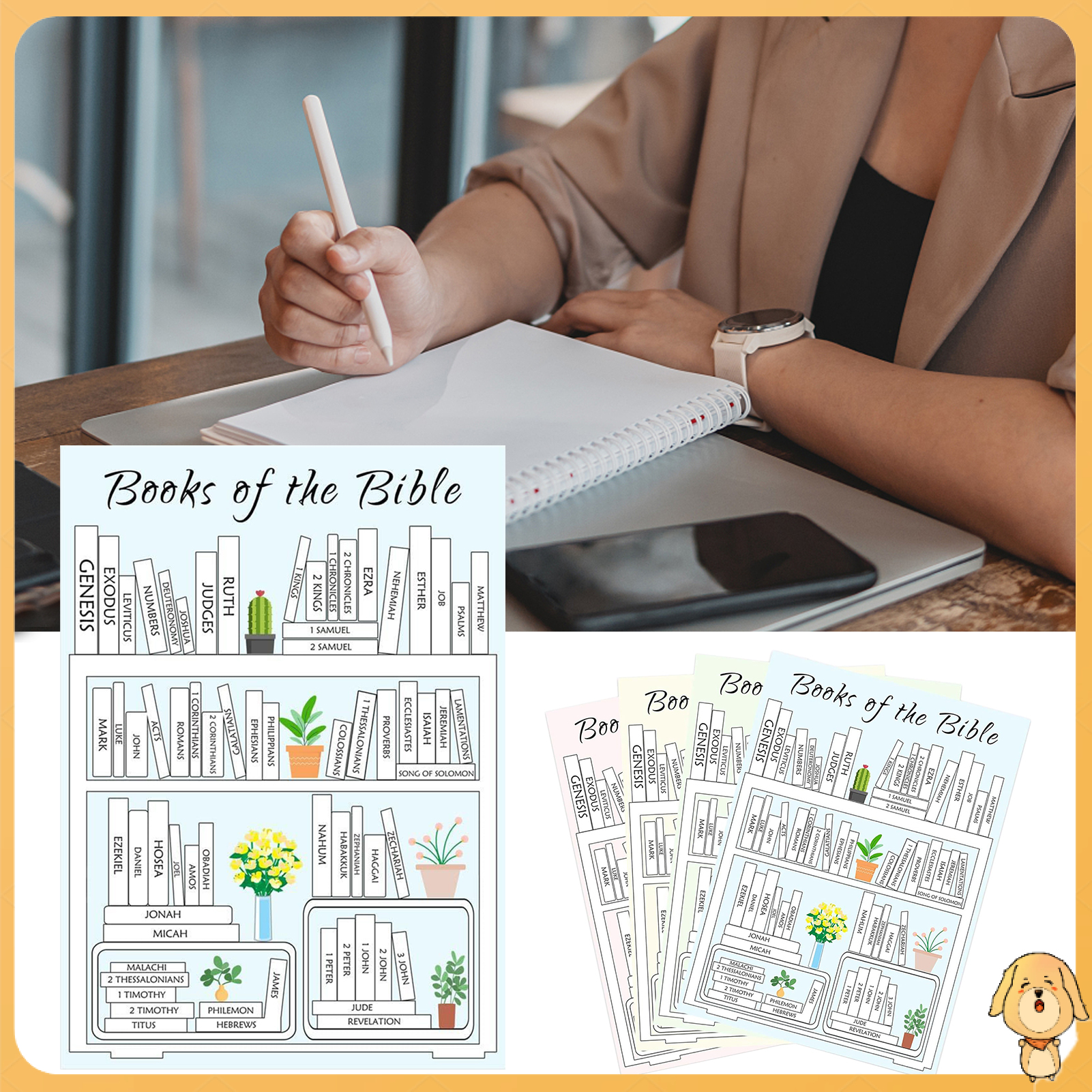 Cardboard Bible Stickers Diverse Design Christian Book Set Organize ...