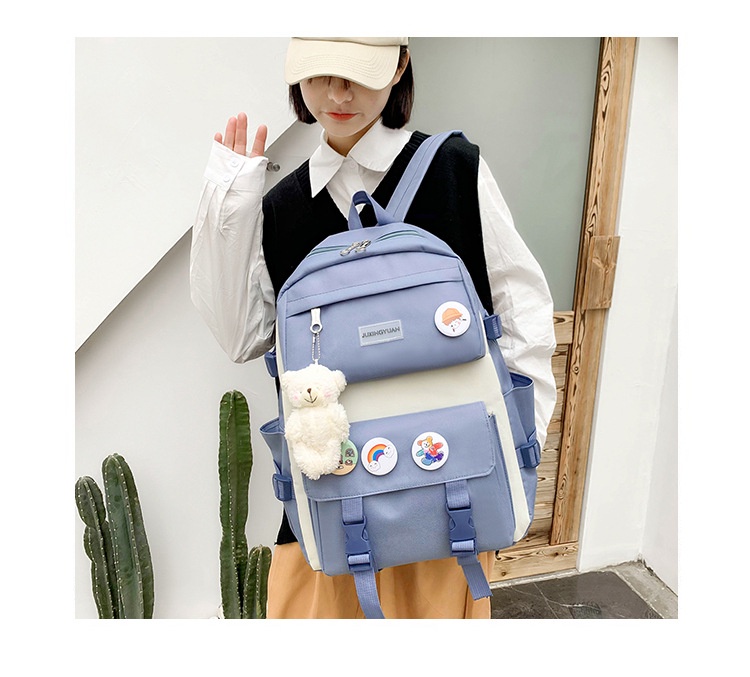 Crazy Bag Five-piece color matching schoolbag 2022 new girls' backpacks ...