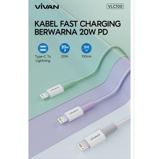 Vivan Tipo-C A IPHONE VLC100 Cable De Datos ORIGINAL | Shopee Colombia
