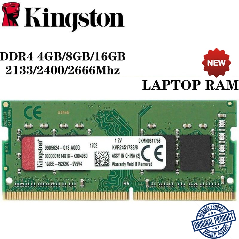 Kingston Portátil RAM 4GB 8GB 16GB DDR4 2400Mhz 2133Mhz 2666Mhz Memoria PC4-2400T CL17 SODIMM ...
