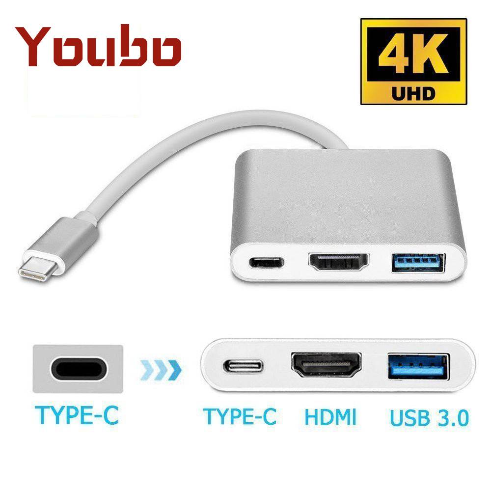 Adaptador/convertidor Hub Usb Youbo Tipo C Usb-C 3.1 Thunderbolt 3 a ...