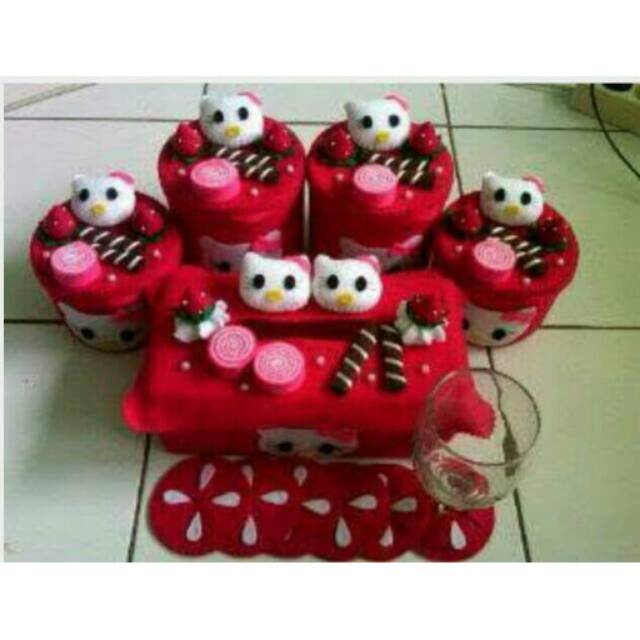 Juego De Tarros LEBARAN HELLO KITTY Rojo TP Oblea (Puede Solicitar El ...