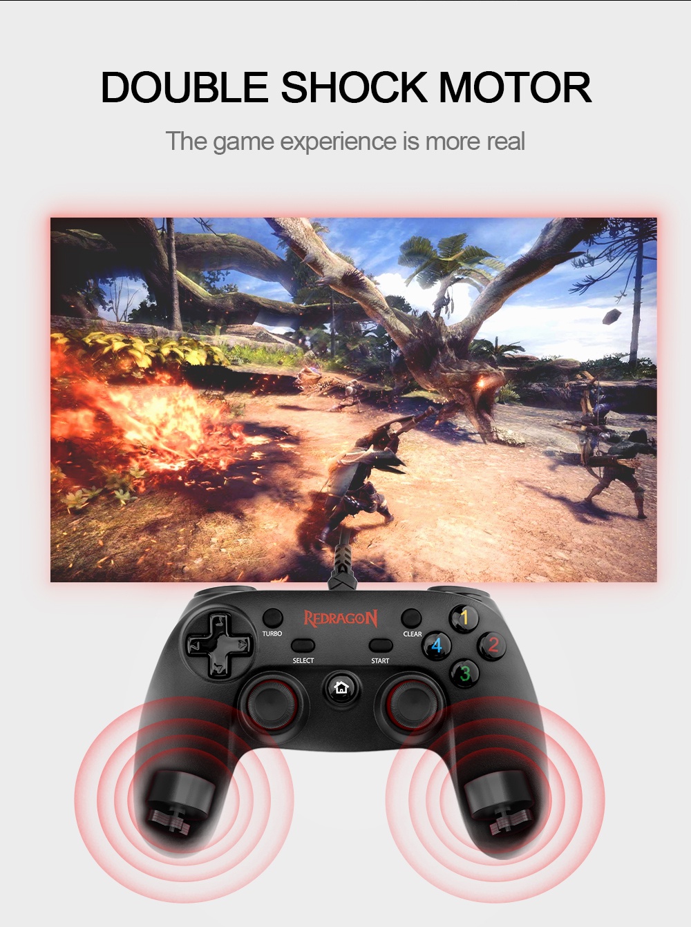 Redragon Saturn G807 Gamepad Cable PC Controlador De Juego Dual ...