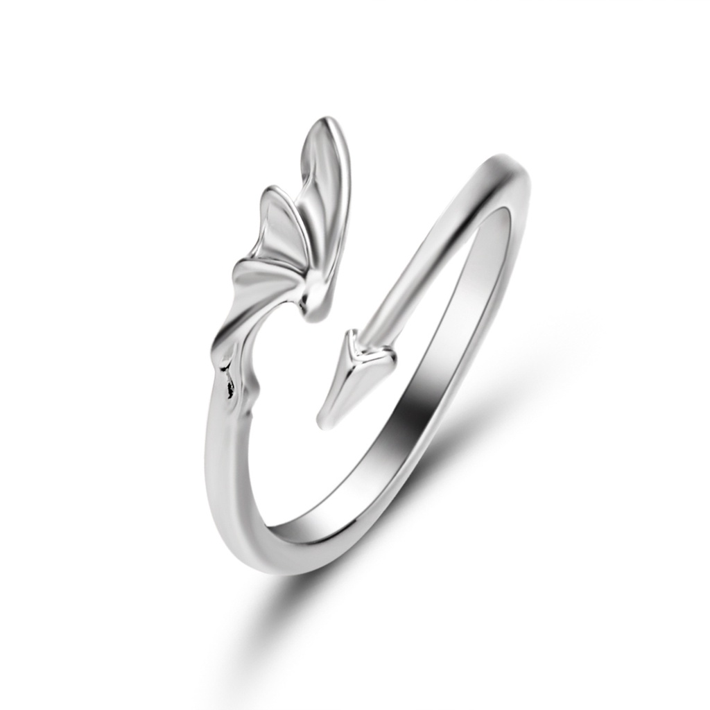 Nueva Moda Personalidad Parejas Anillo Chapado Ángel Demon Wings Trend ...