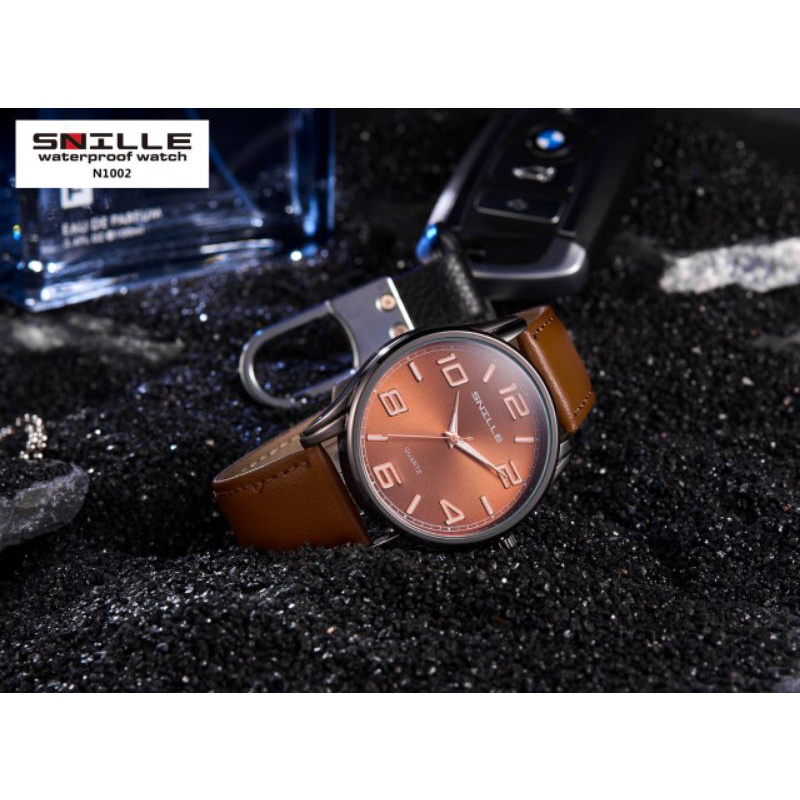 Snille N1002 relojes originales resistentes al agua/correa de cuero ...