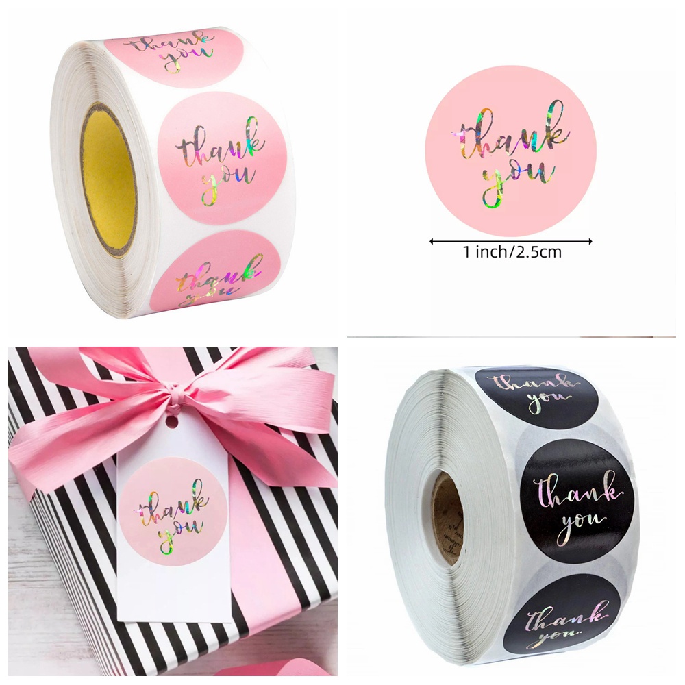500pcs Láser Gracias Pegatinas Para El Paquete De Regalo De Sellado ...