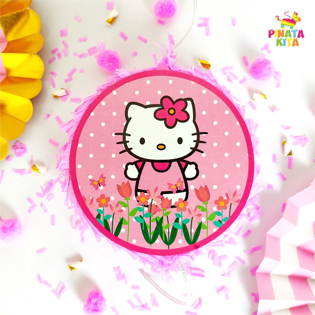 Hello kitty pequeña pinata/hello kitty Miniata/hello kitty Round pinata ...
