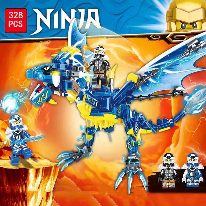 328PCS Lego Ninja Azul Dragón Modelo Bloque De Construcción Película ...