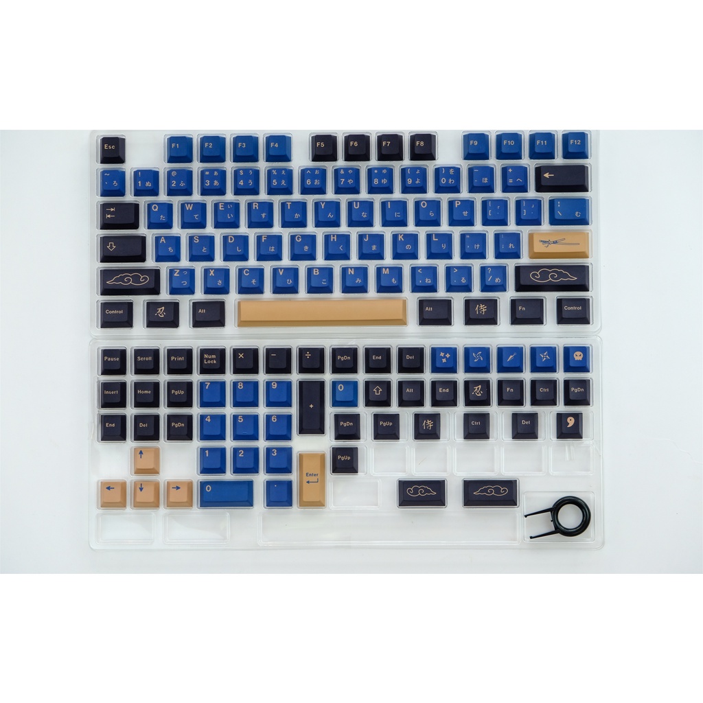 GMK Rojo/Azul Samurai Keycap , 129 Teclas PBT Keycaps Perfil De Cereza ...