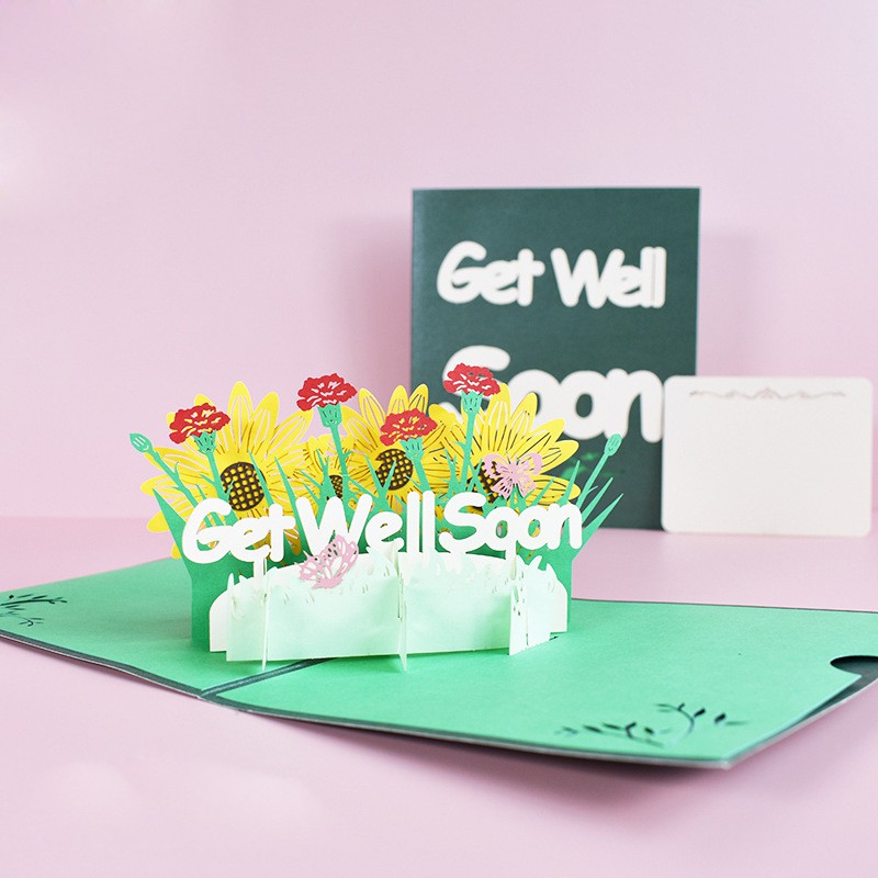 Get Well Soon Paper Pop Up Card-Tarjeta De Condolencias Y Comodidad ...