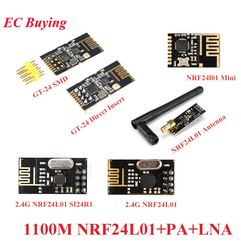 Módulos Inalámbricos GT-24 SMD NRF24L01 + PA + LNA NRF24L01 1100 Metros ...