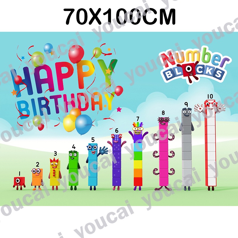 Numberblocks Happy Birthday Party Decoraciones Bloques De Números Con ...