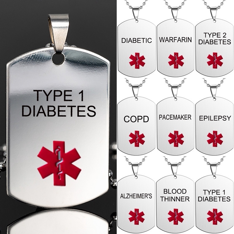 bhy Acero Inoxidable Médico Diabético Tipo 1 2 Diabetes Epilepsia ...