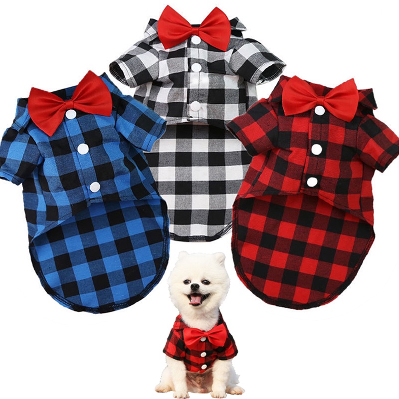 [MsTang] Ropa De Mascotas Para Perros A Cuadros Rayas Camisa Traje De ...