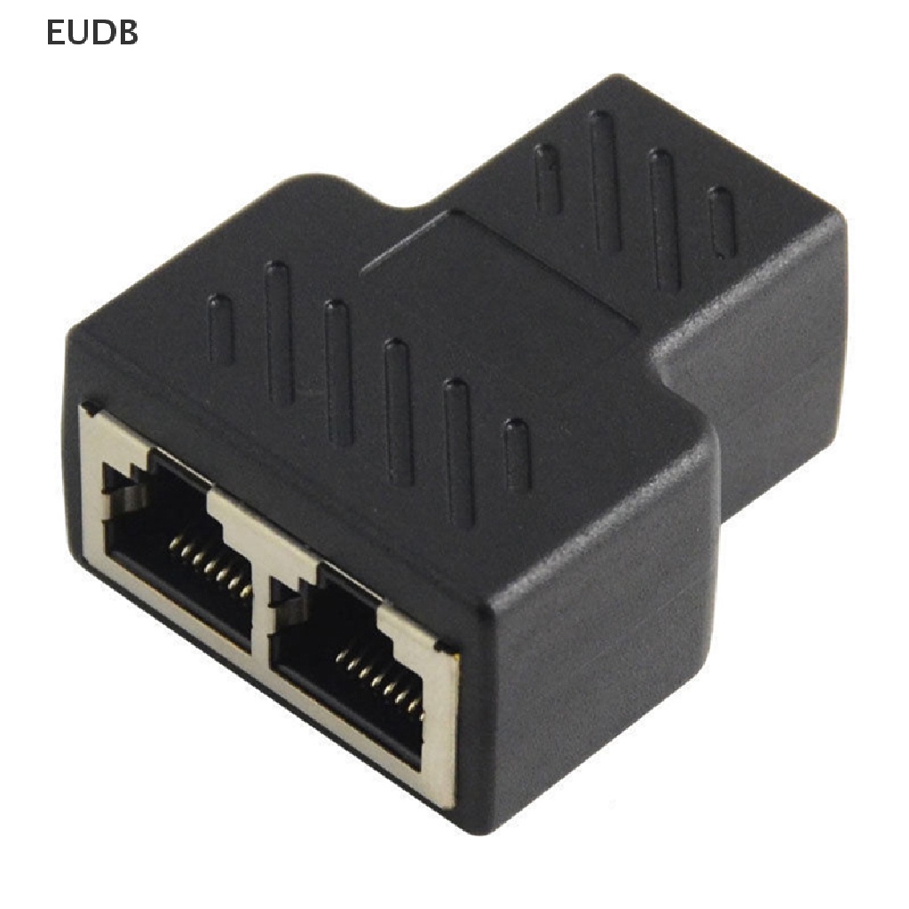 {EUDB} 1 to 2 LAN ethernet Network Cable RJ45 Splitter Plug Adapter ...