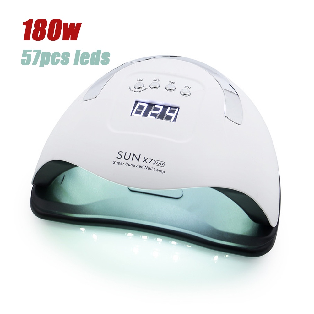 180W SUN X7MAX Secador De Uñas UV LED Lámpara 57 LEDs Para Secado Gel Con Sensor Automático ...