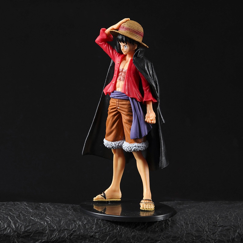16CM Anime ONE PIECE Monkey D Luffy Black cape Figura PVC Modelo ...