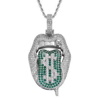Moda Nueva Hip-Hop Dólar Labio Lengua Personalidad Rap Colgante ...
