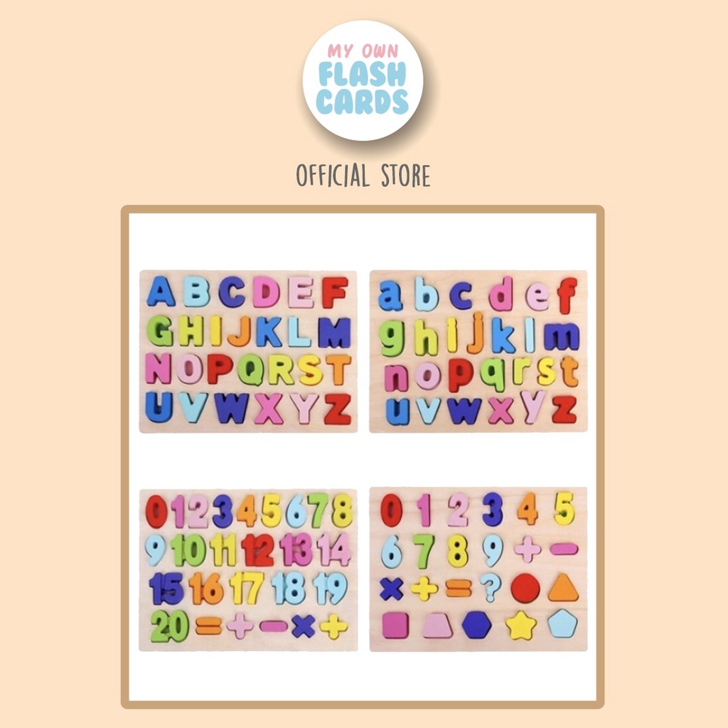 KAYU Chunky Puzzle-Letra Número Formas Alfabeto Minúscula Colores ...