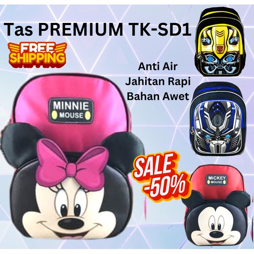 HITAM ~ Importado Mickey minie Optimus Prime Transformer Backpack ...