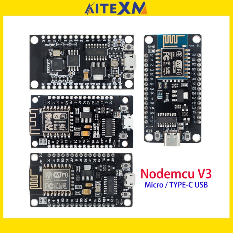 Módulo Inalámbrico NodeMcu V3 CH340 Lua WIFI Placa De Desarrollo De Cosas ESP8266 Con Antena Pcb ...