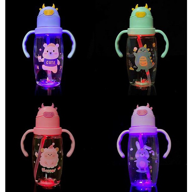 Caliente . Botella LED Para Niños-Infantil Con Motivo De Vaca Y Luces ...