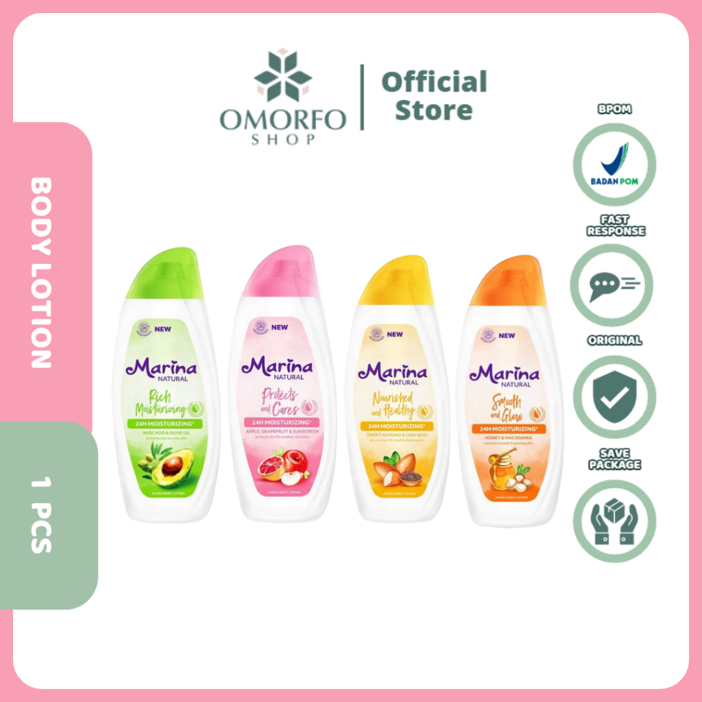 ️ Omorfo Marina Loción Natural Para Manos Y Cuerpo | 95ml 188ml 335ml 475ml 24H Hidratante Uv ...