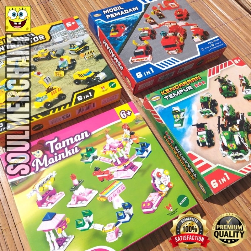 Lego PLAYGO Juguetes Para Niños 6 En 1 MAINKU Park Coche Contratista ...