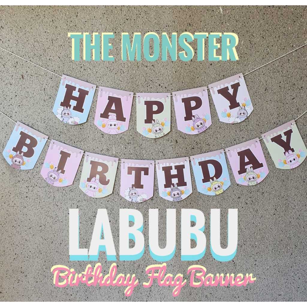 Labubu Bandera Bunting Feliz Cumpleaños Decoración De La Fiesta De ...
