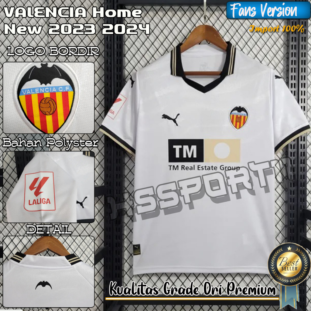 Camiseta De Fútbol Del Valencia 2023 2024 Importación De La De Los ...