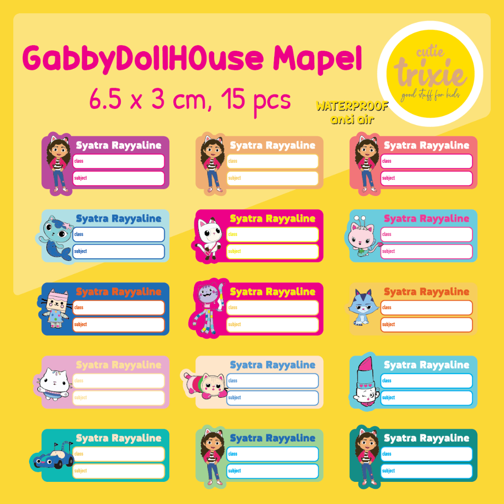 MATA Gabby Casa De Muñecas Mapel Etiqueta Adhesiva | Shopee Colombia