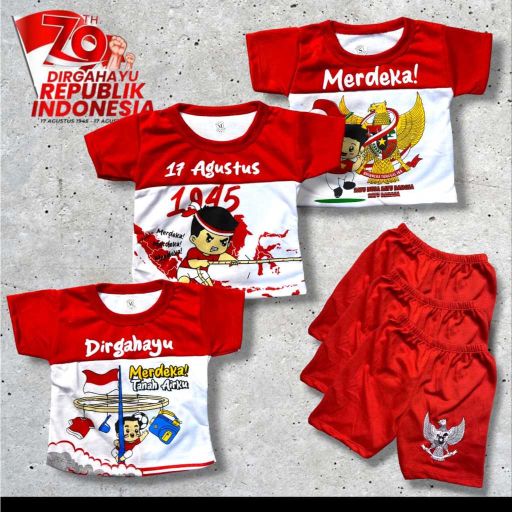 MERAH Traje De Los Niños Hut Ri 80Th 7-10Th 2 En 1 Niño Onesetcell Rojo ...