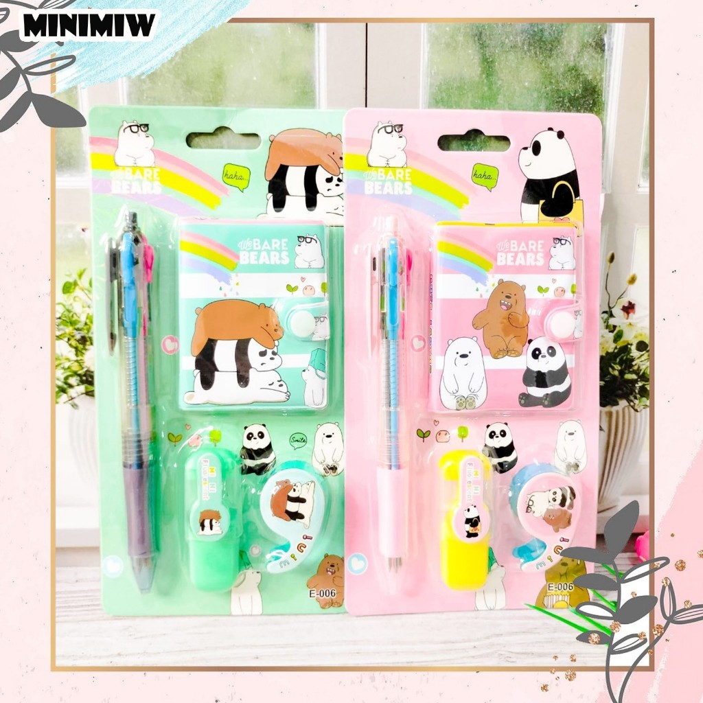 STABILO We BARE BEAR Stationery SET 4 En 1 E-006 WBB GRIZZLY ICE PAN ...