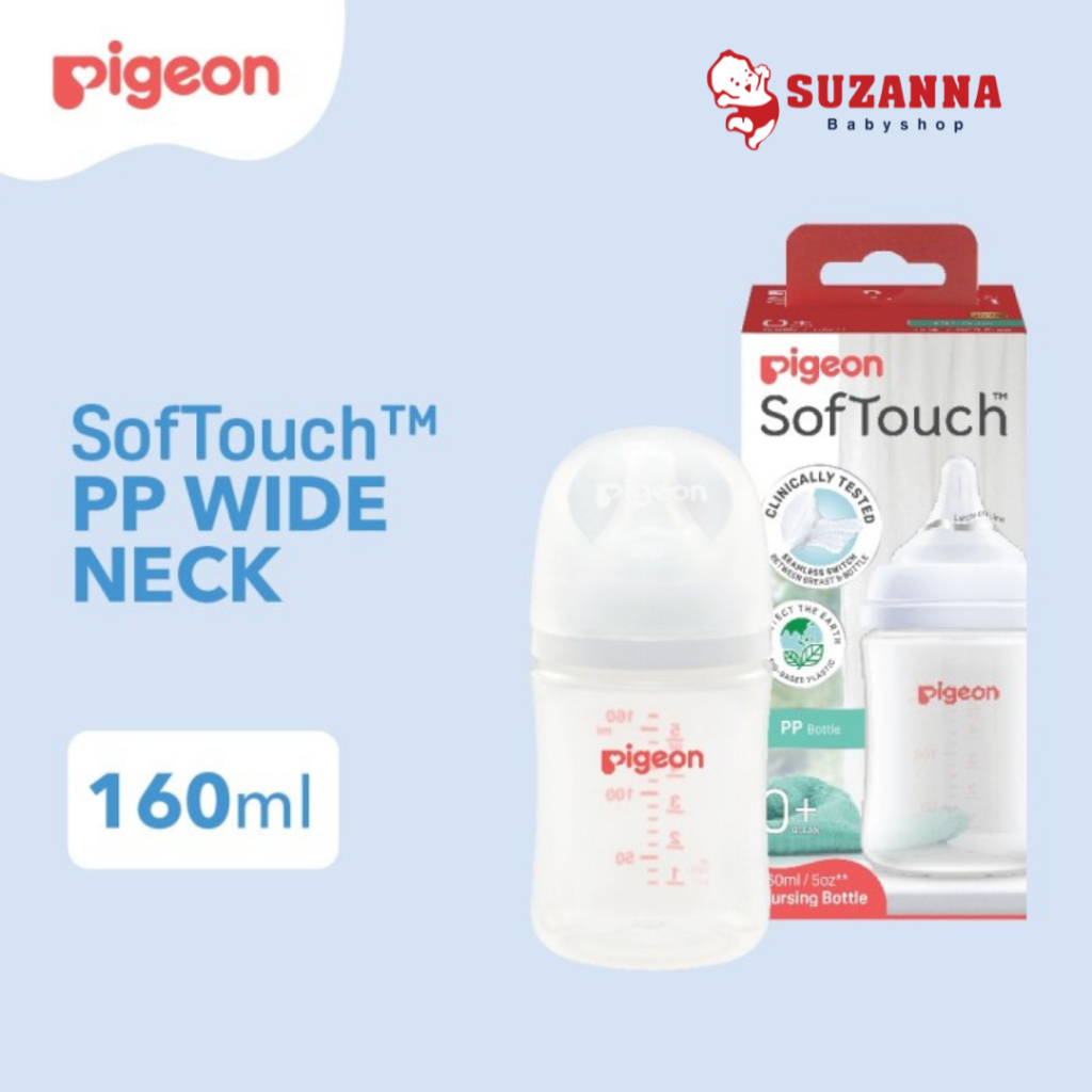 Biberón Pigeon BPP Cuello Ancho 160ml Con Tetina SofTouch | Shopee Colombia