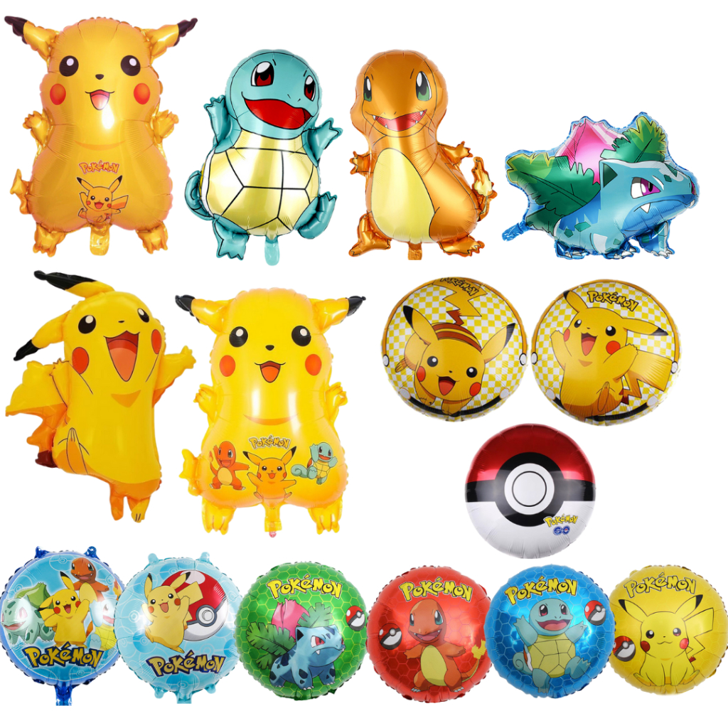 Globos De Papel De Aluminio JUMBO Pokemon Pikachu Charmander Bulbasaur ...