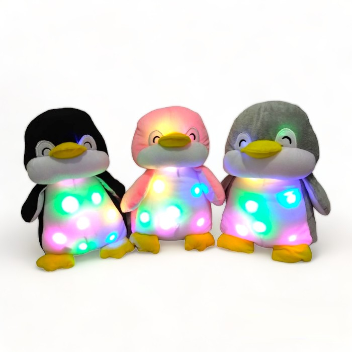 Miniso Pingüino Muñeca Puede Iluminar Usando Luz Led Material Suave ...