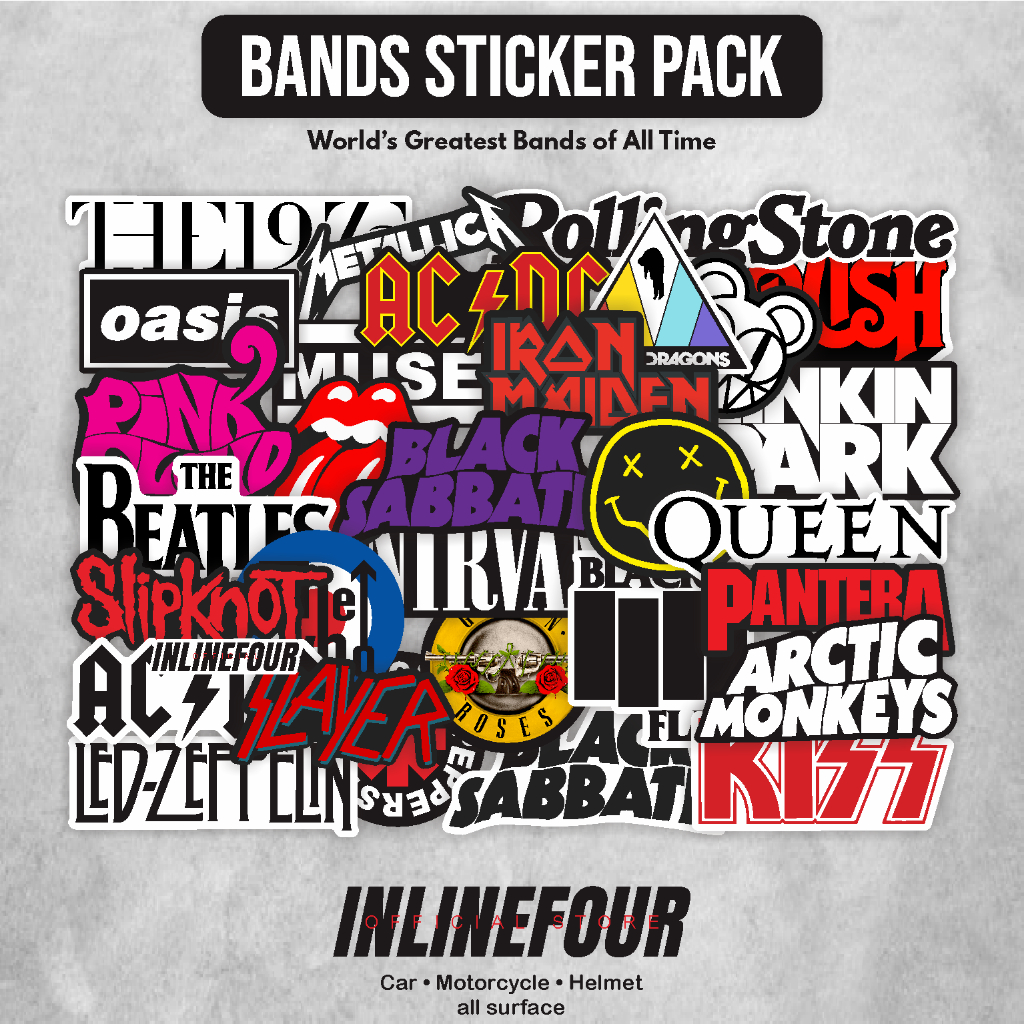 Pack De Pegatinas Estéticas Banda De Rock Metal Bandas De Impresión De ...