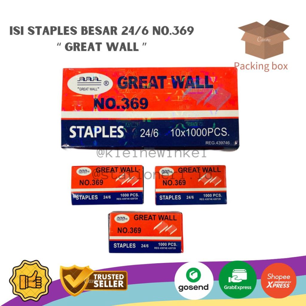 Contenido De Big Staples GREAT WALL 24/6 NO . 369 11 Varillas De ...