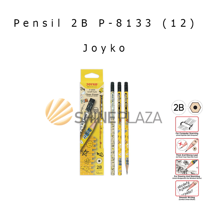 KAYU [PACK] Joyko P-8133 2B Lápiz De Madera Para Dibujar 1 Paquete De ...