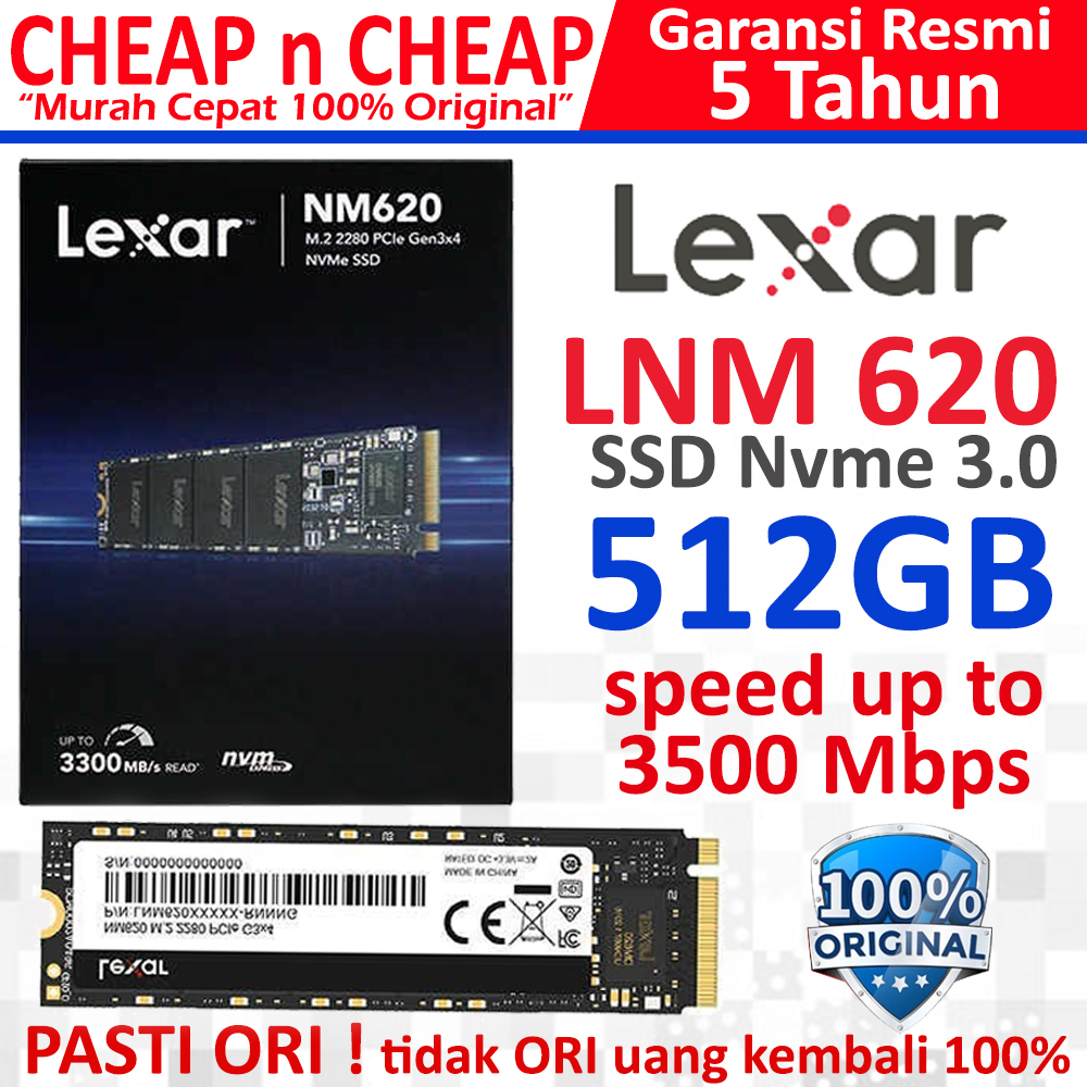 SSD Lexar NM620 512GB Nvme 3500Mbps Original-M . 2 M2 MVMe NM620 NM LNM ...