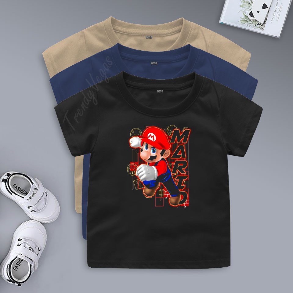 MARIO Bros . Camisetas UNISEX Para Niños De 1 A 12 Años 8 Colores Ropa ...