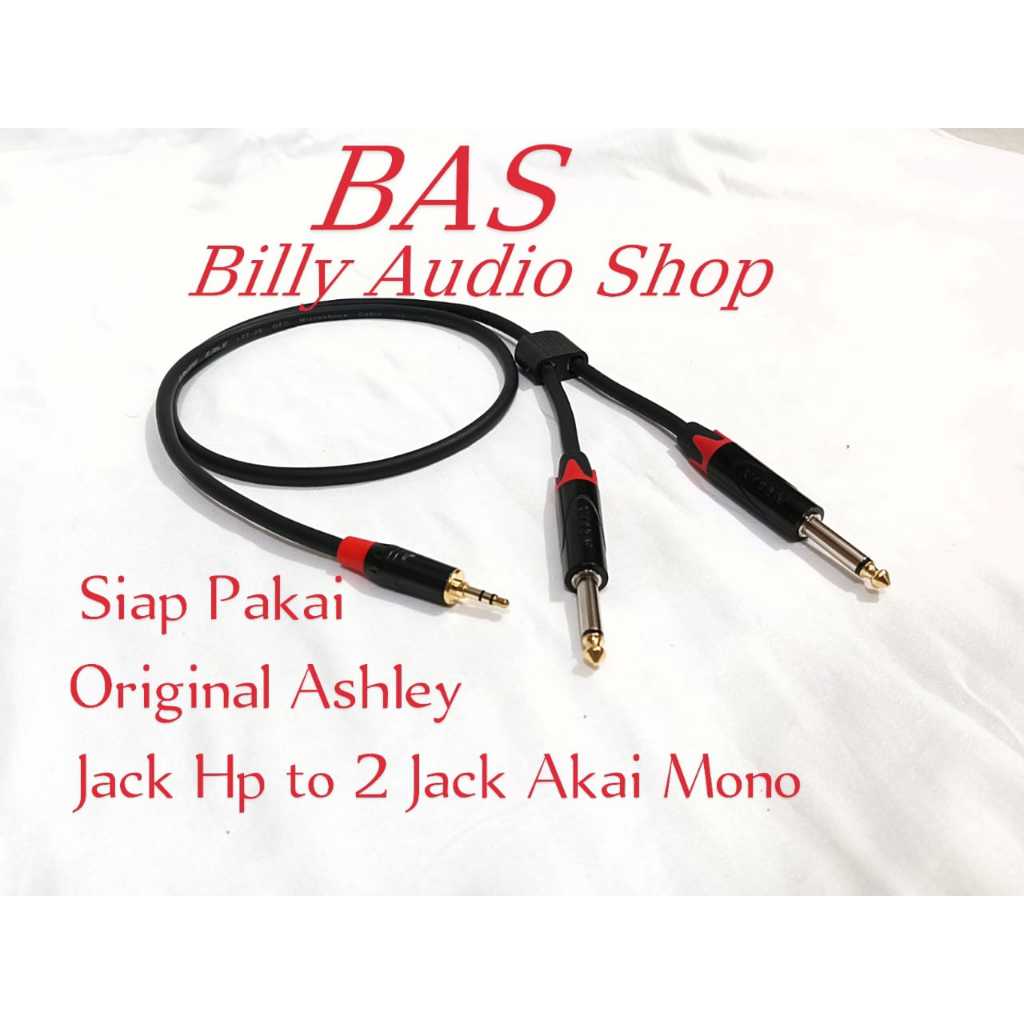 Cable Original Plus Ashley Más Akai Mono 6.5mm 2 Puntas A Jack Mini Estéreo HP 3.5mm 50CM-3 ...