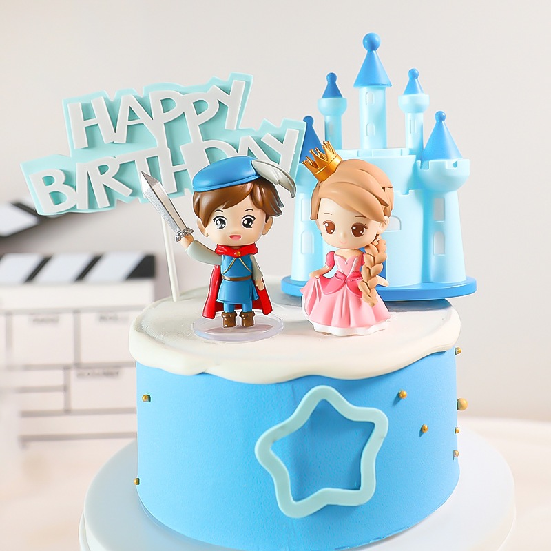 Princesa Príncipe Niños Decoraciones De La Torta De Cumpleaños-Cake ...