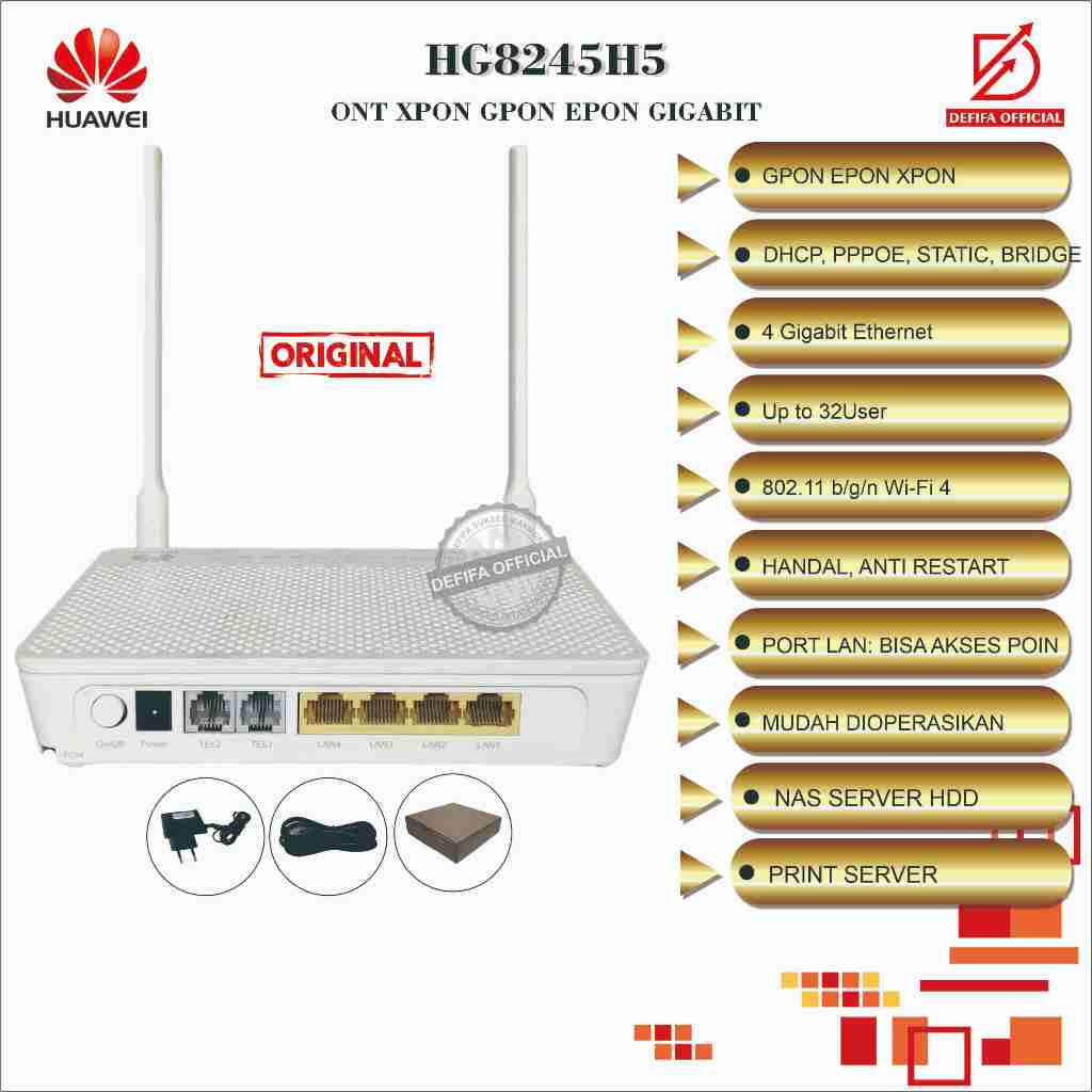 Ont Módem De Fibra Óptica Huawei HG8245H5 Router Wifi Inalámbrico Gigabit GPON EPON XPON ONU ...