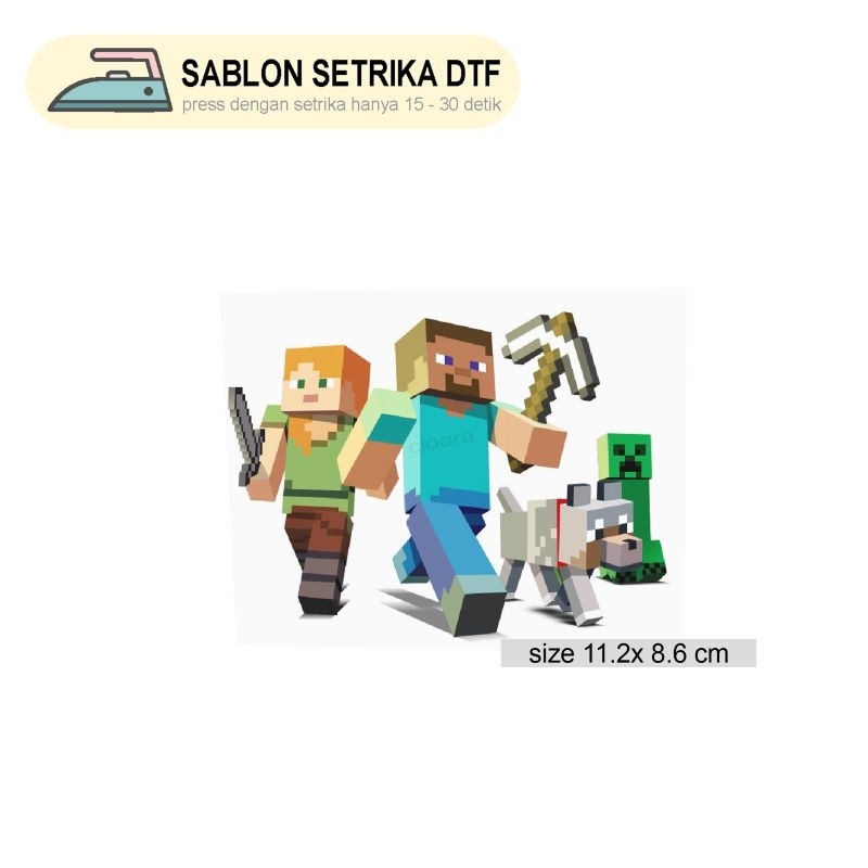 Minecraft Alex Steve Y Wolf Creeper Serigrafía Sticker ' | Shopee Colombia