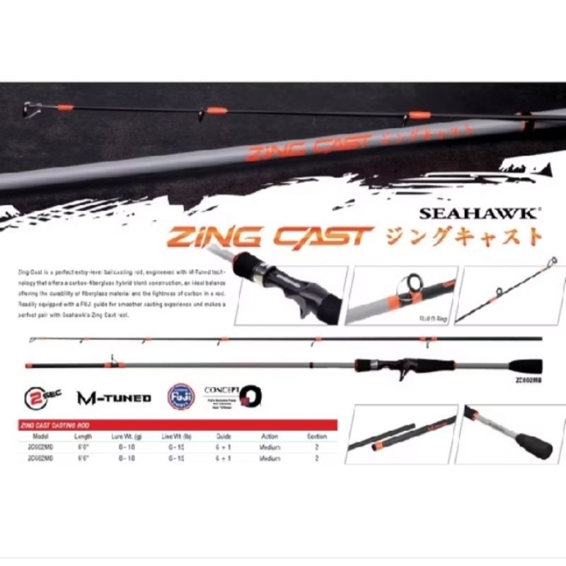 Caña De Pescar Seahawk Zing Cast | Shopee Colombia