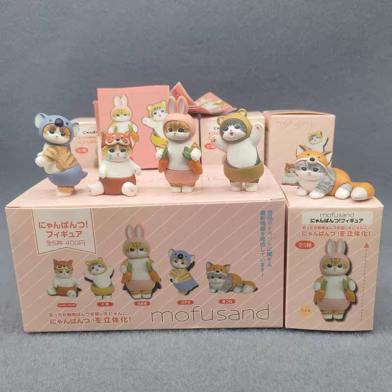 Mofusand Figurine Set Mini Lindo Gato Pantalla Traje/Colección Sonny ...