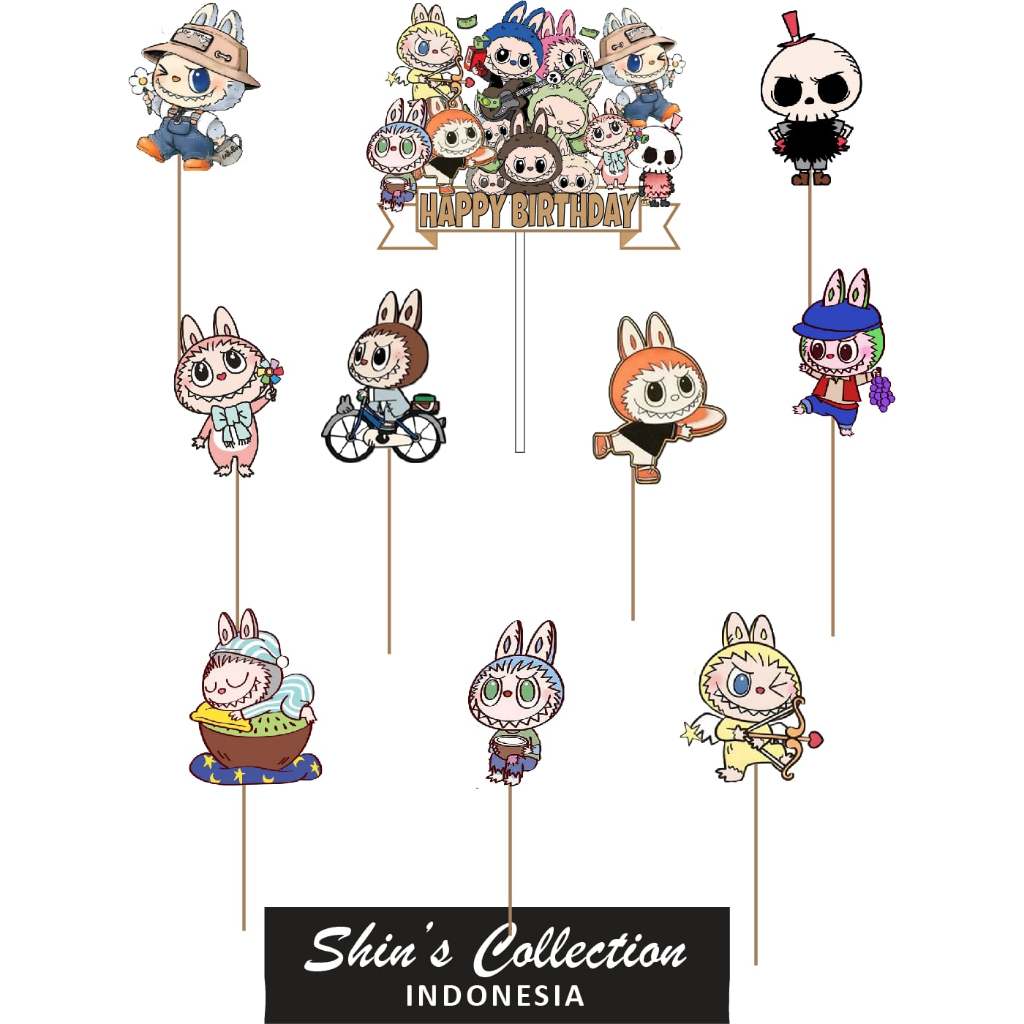 Labubu cartoon macaron monster Cake topper Contiene 10 Piezas | Shopee ...
