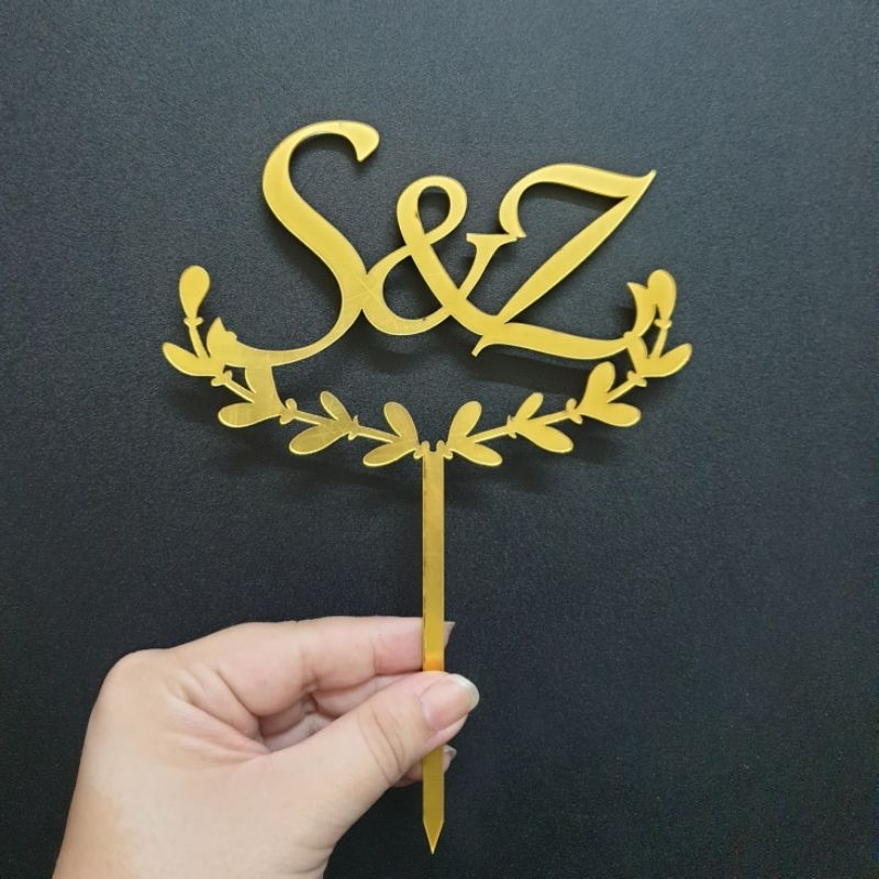 Acrílico Cake topper Nombre Inicial Boda Personalizado | Shopee Colombia