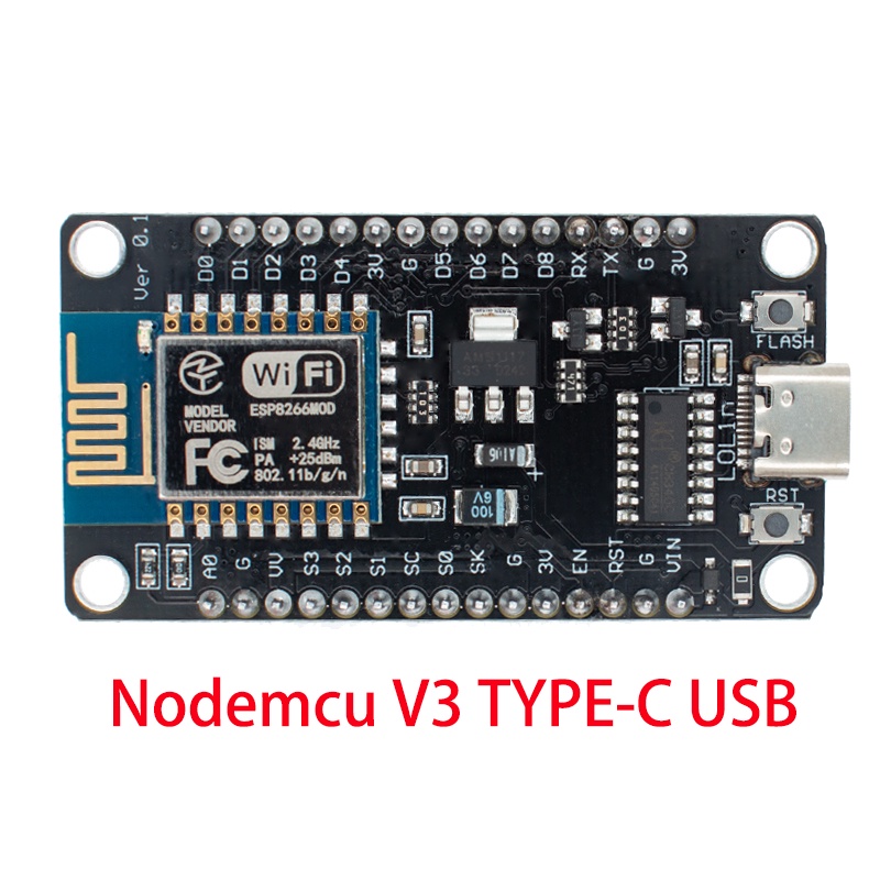 Módulo Inalámbrico NodeMcu V3 CH340 Lua WIFI Placa De Desarrollo De Cosas ESP8266 Con Antena Pcb ...